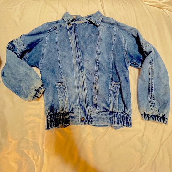 premier vision | Jackets & Coats | Vintage Jean Biker Zip Up Jacket ...
